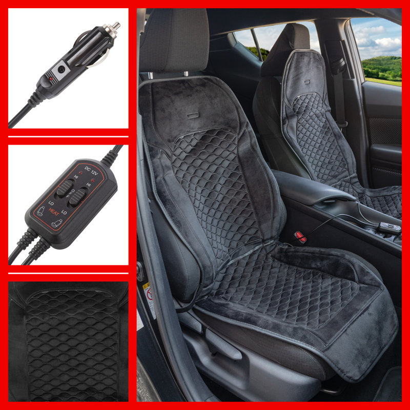 Stalwart 12V Heated Seat Covers for Cars 2 Pack Heating Pads for Car Seats Wayfair